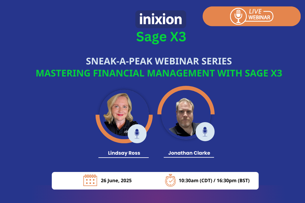 Sage X3 Finance Module Webinar | Inixion